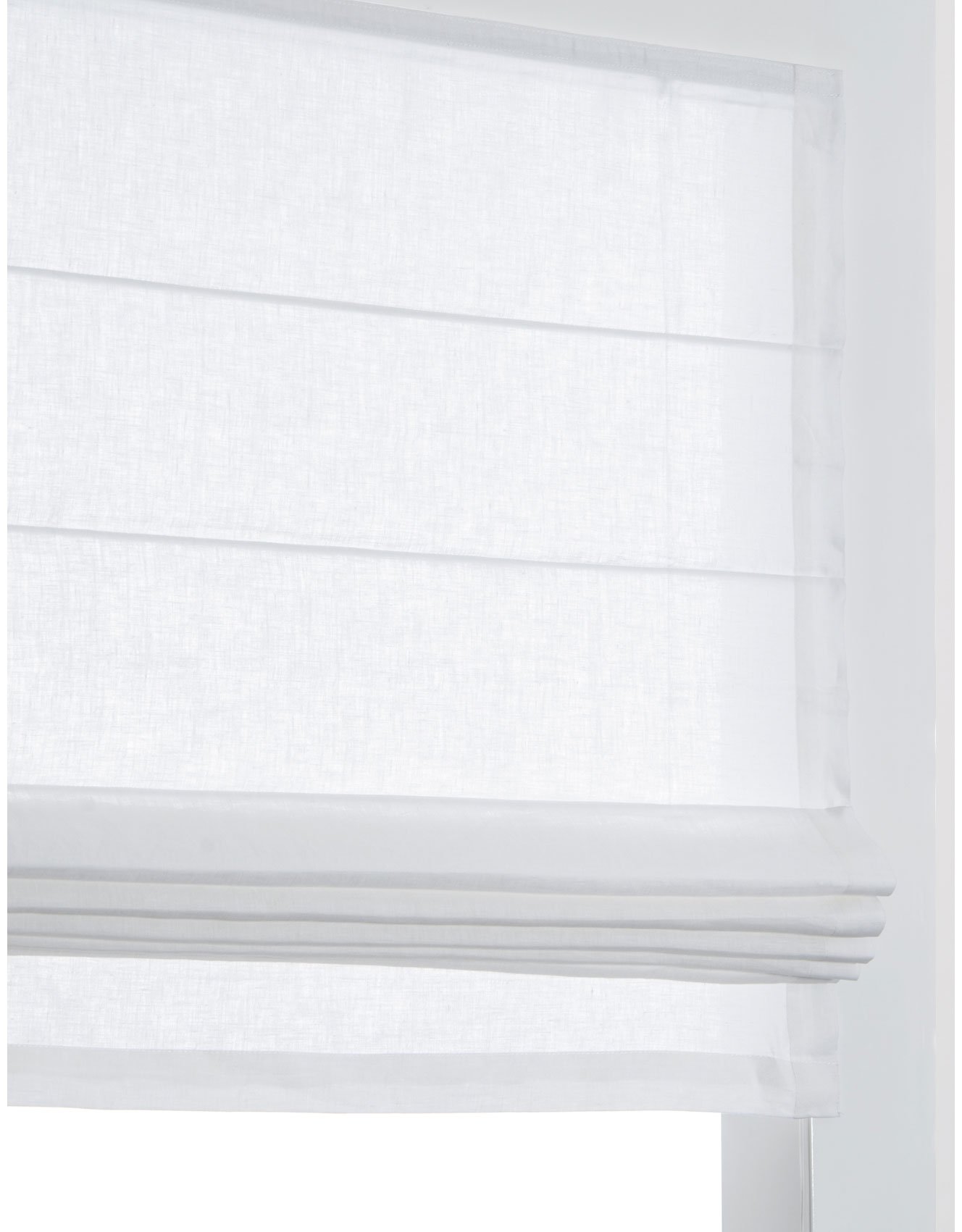 Roman blind LINNEA, linen, white - hastahome.com