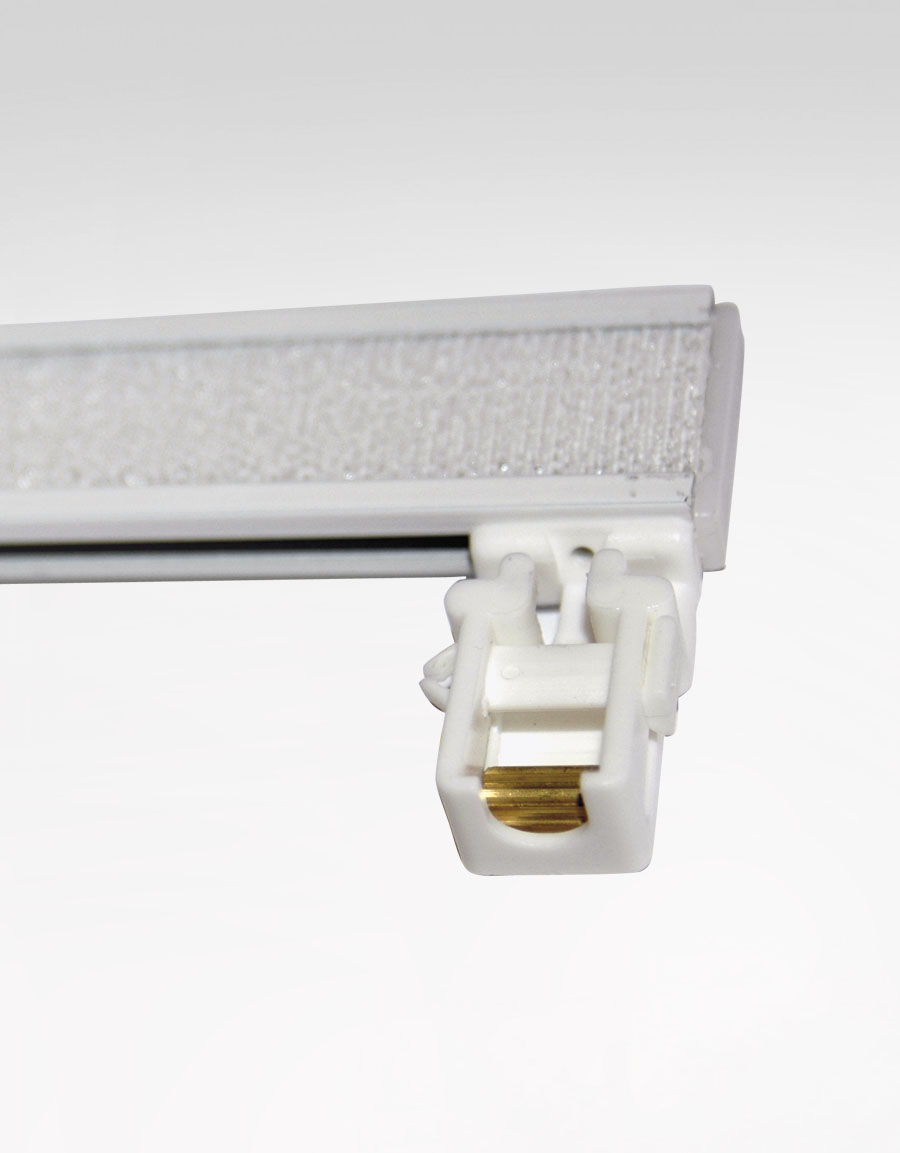 Cord lock with reversible mechanism for pull-up curtain on Velcro rail ...
