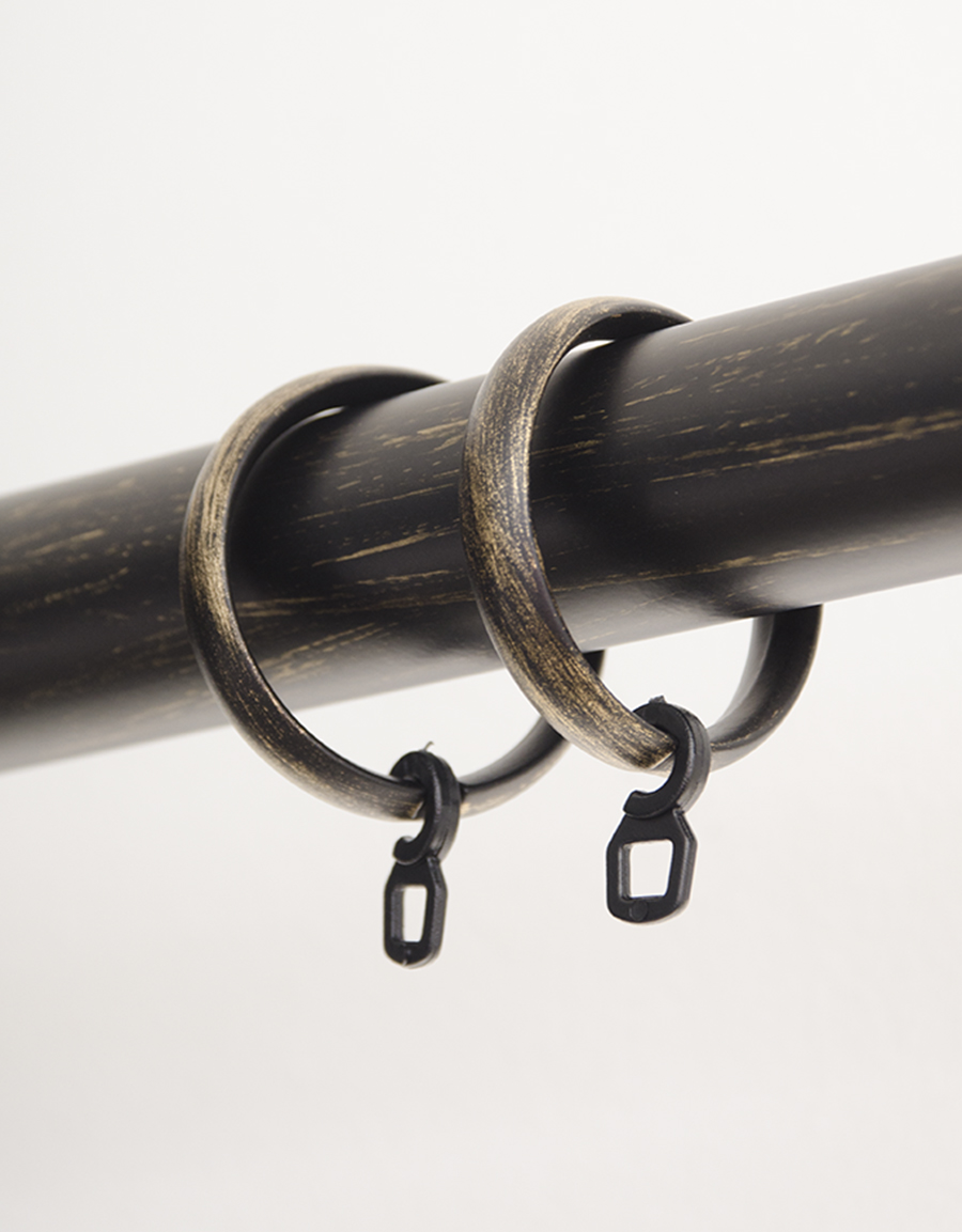 Curtain ring, black gold, 10 pcs - Hasta Home - Welcome!