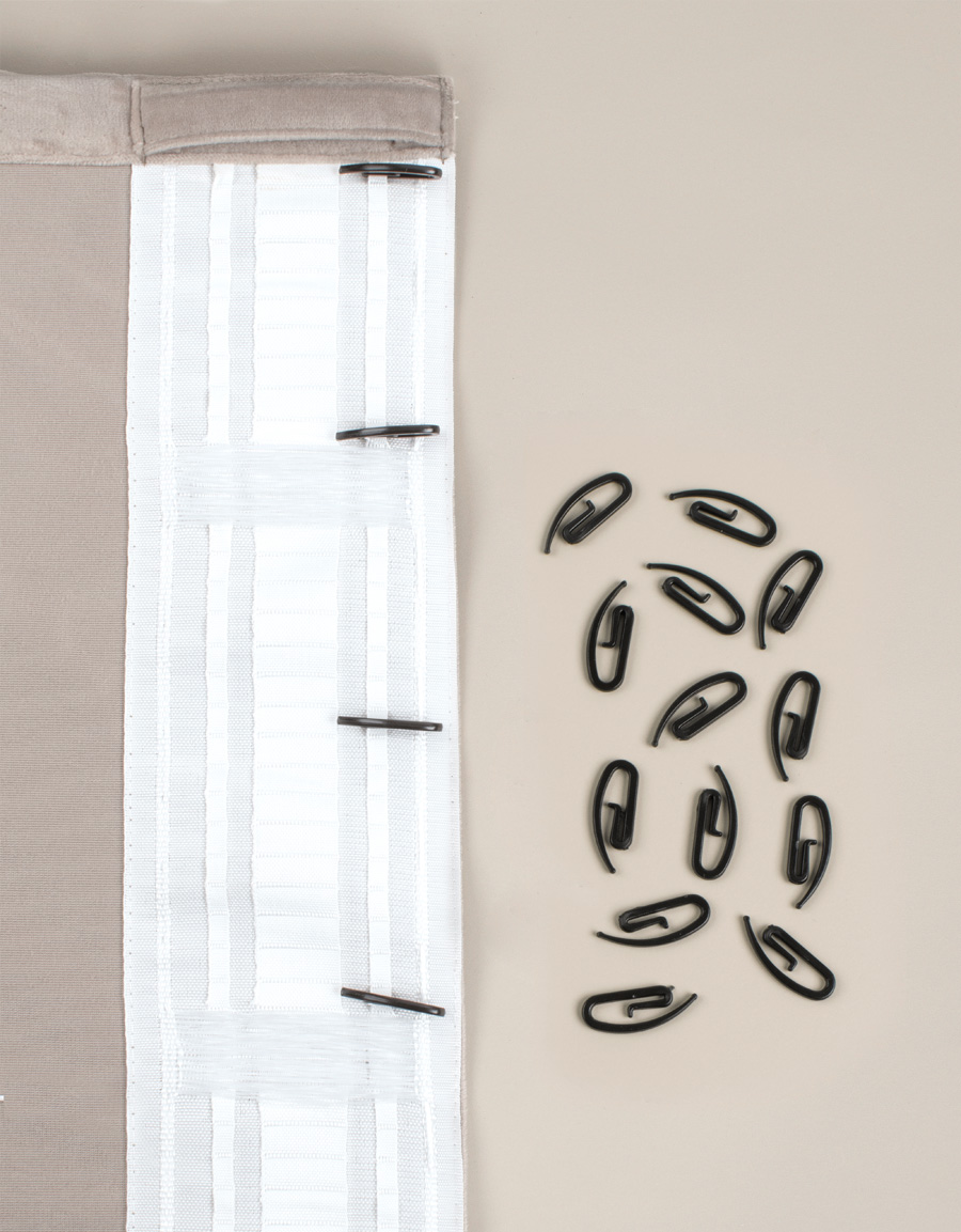 Wave/Rufflette Hooks 20-Pack, Black - hastahome.com